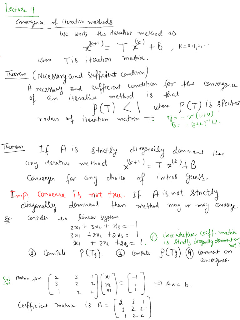 [05] Unit_III_Convergence Analysis for GJ and GS Methods | PDF
