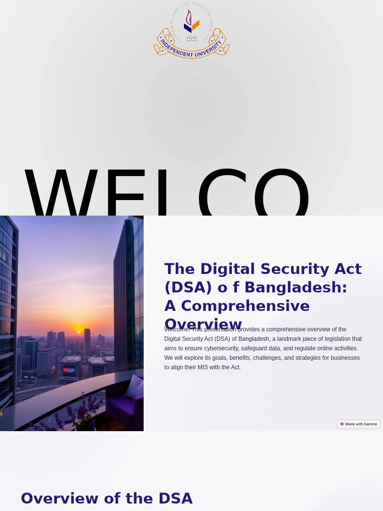 The Digital Security Act DSA of Bangladesh A Comprehensive Overview | PDF | Security | Computer ...