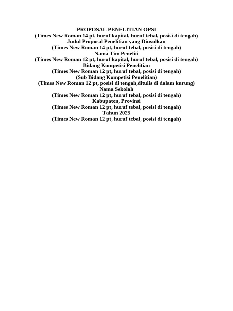 Proposal Penelitian Opsi | PDF