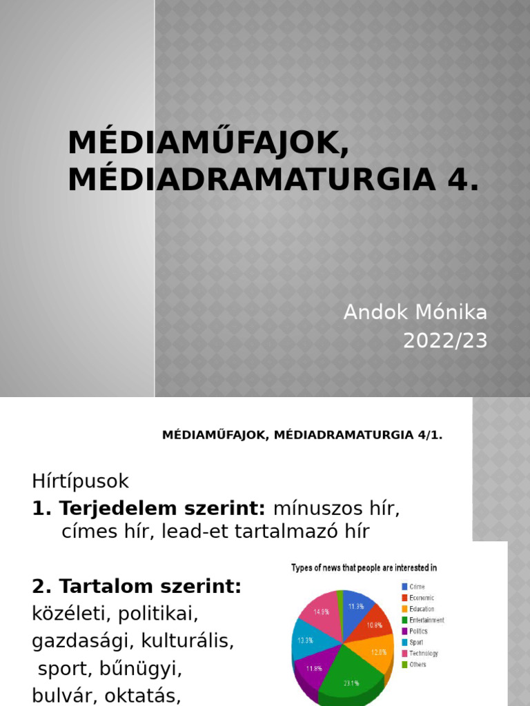 Médiaműfajok 2022-23-4 | PDF