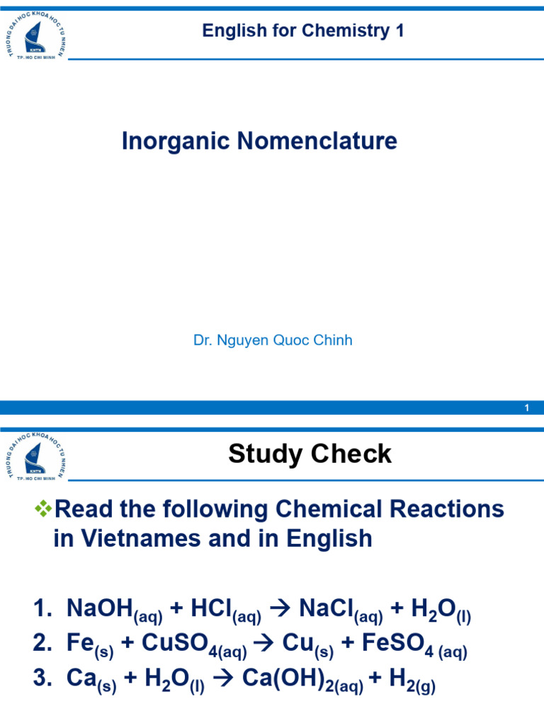 AVCN1-Inorganic Nomenclature | PDF | Ion | Chemical Compounds