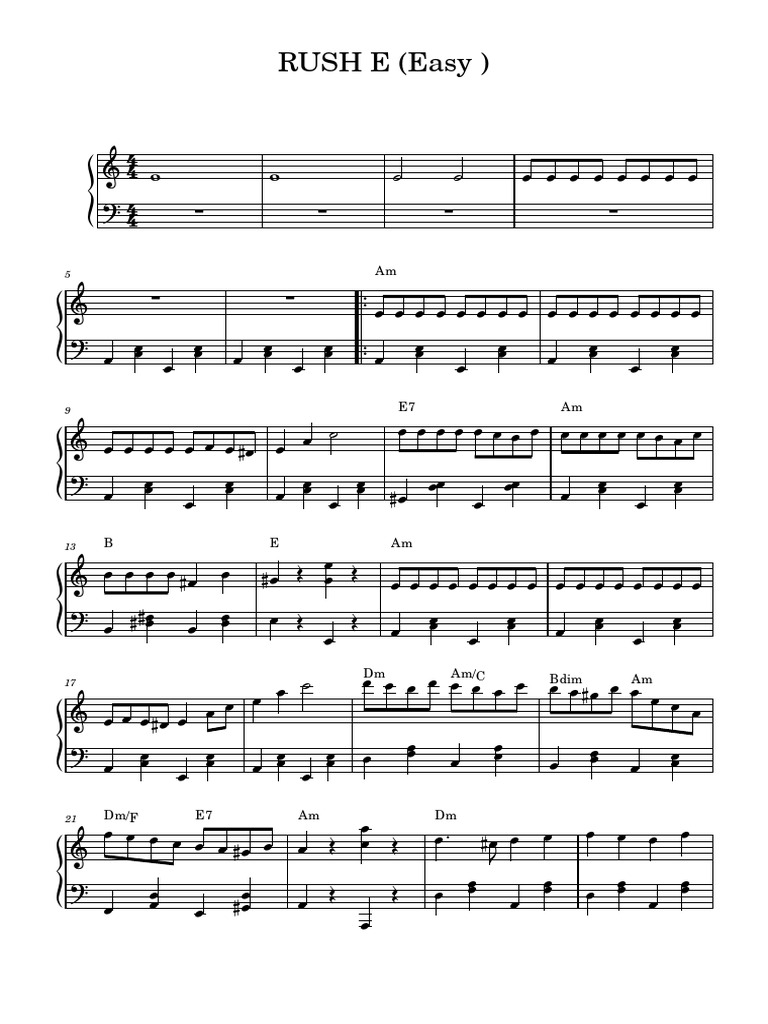 Rush e Sheet Music Boss Rush e Easy | PDF
