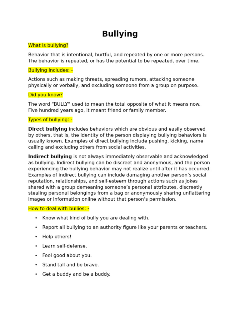 Bullying | PDF