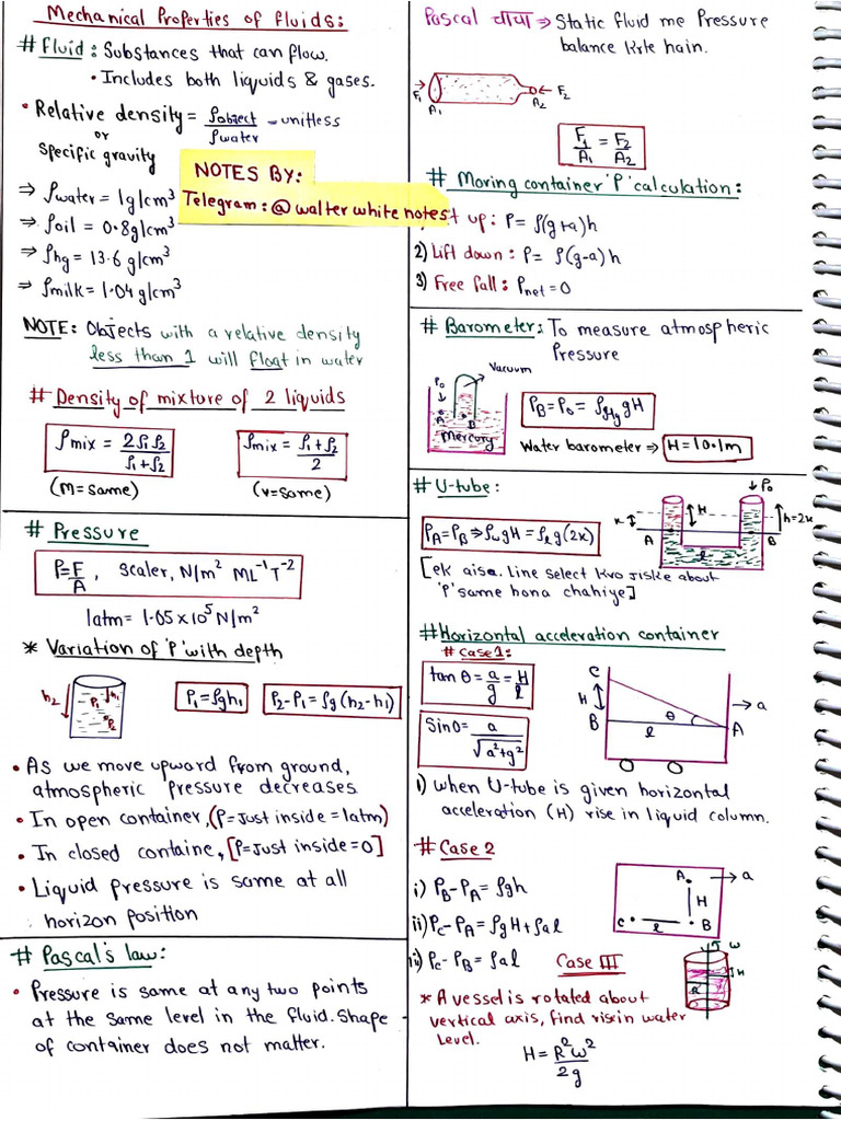 Fluids Printable Pdf
