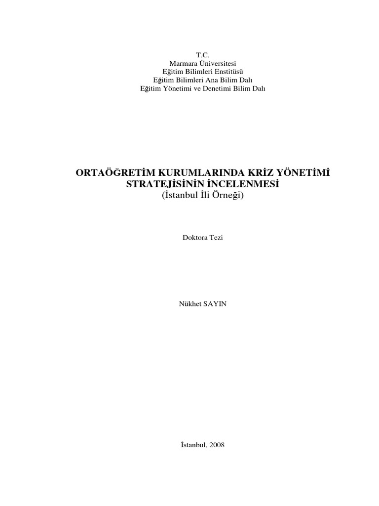 Kriz Yonetimi Olcegi Toad | PDF
