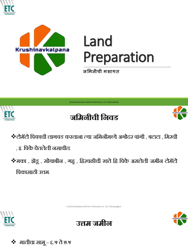 Tomato Land Preparation | PDF