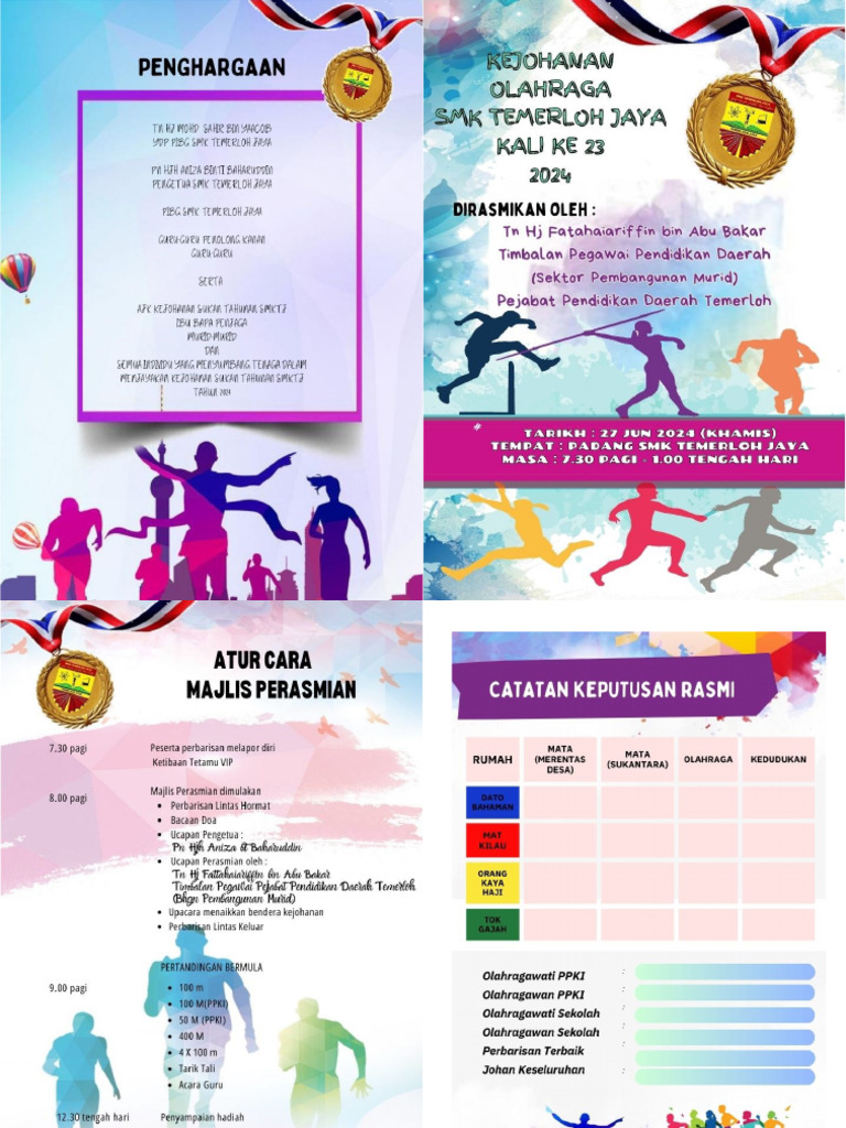 Buku Program Sukan Sekolah 2024 | PDF
