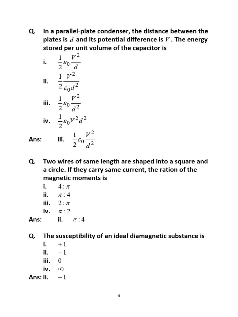 Physics 1st Sem-4 | PDF