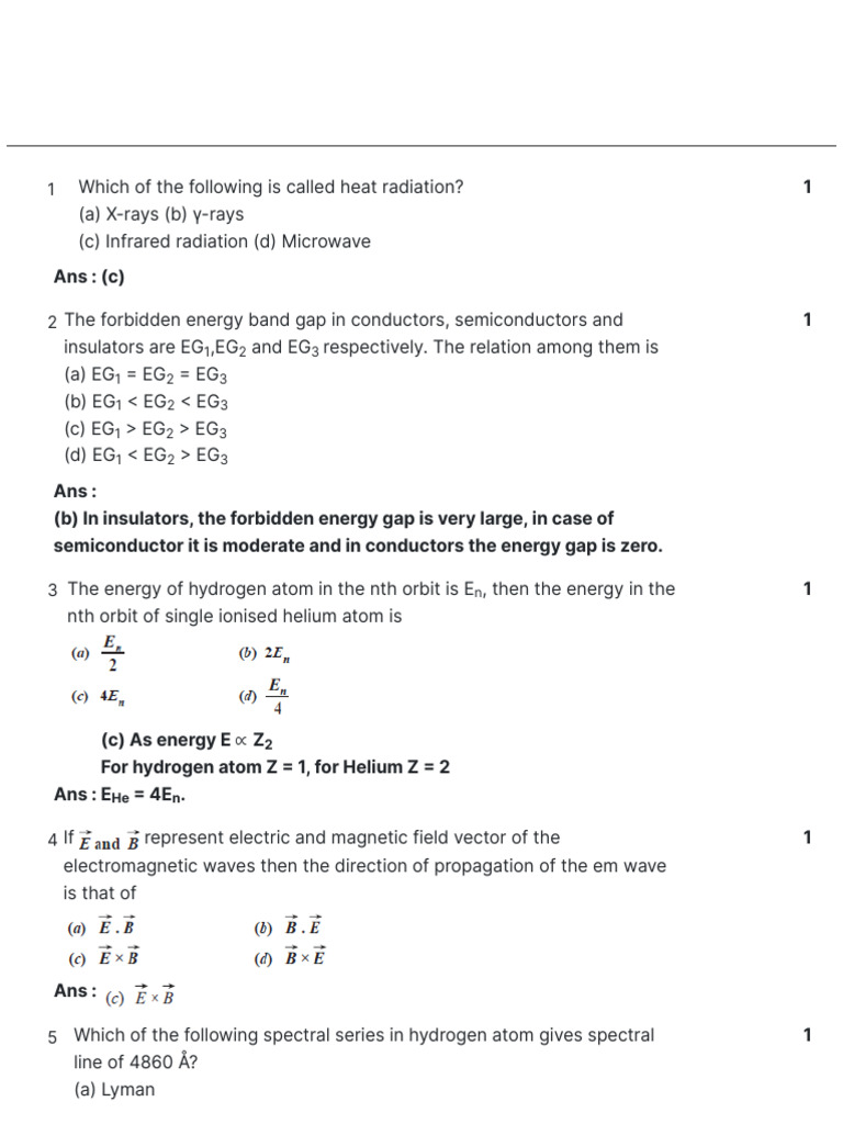 Physics Gujcet Sample Paper Test Answer Key | PDF | Inductor ...