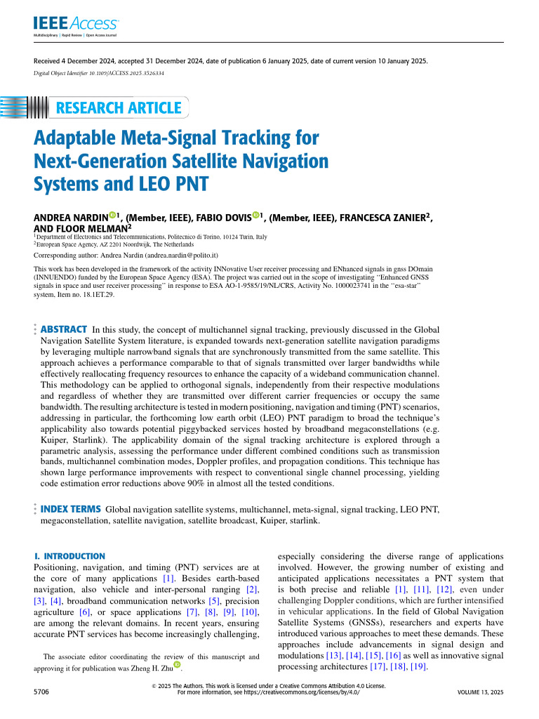 Adaptable Meta-Signal Tracking For Next-Generation Satellite Navigation ...