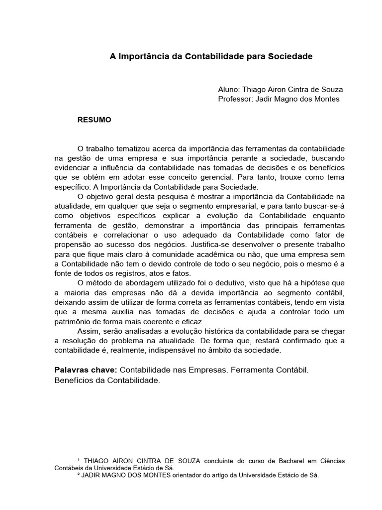 Artigo TCC Ciências Contábeis | PDF | Contabilidade | Auditoria financeira