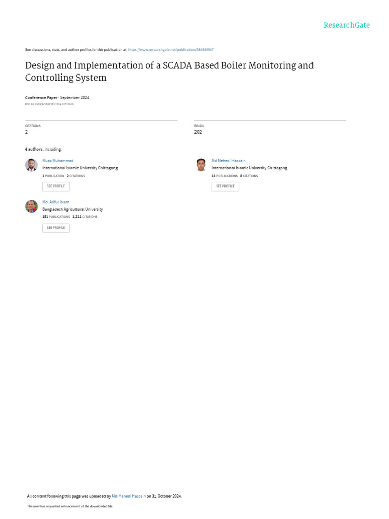 SCADA Boiler Monitoring System Design | PDF | Programmable Logic ...