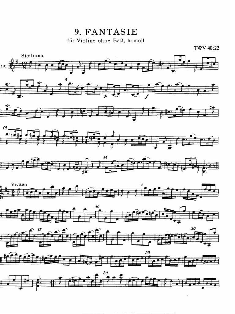 Telemann Fantasie 9 | PDF