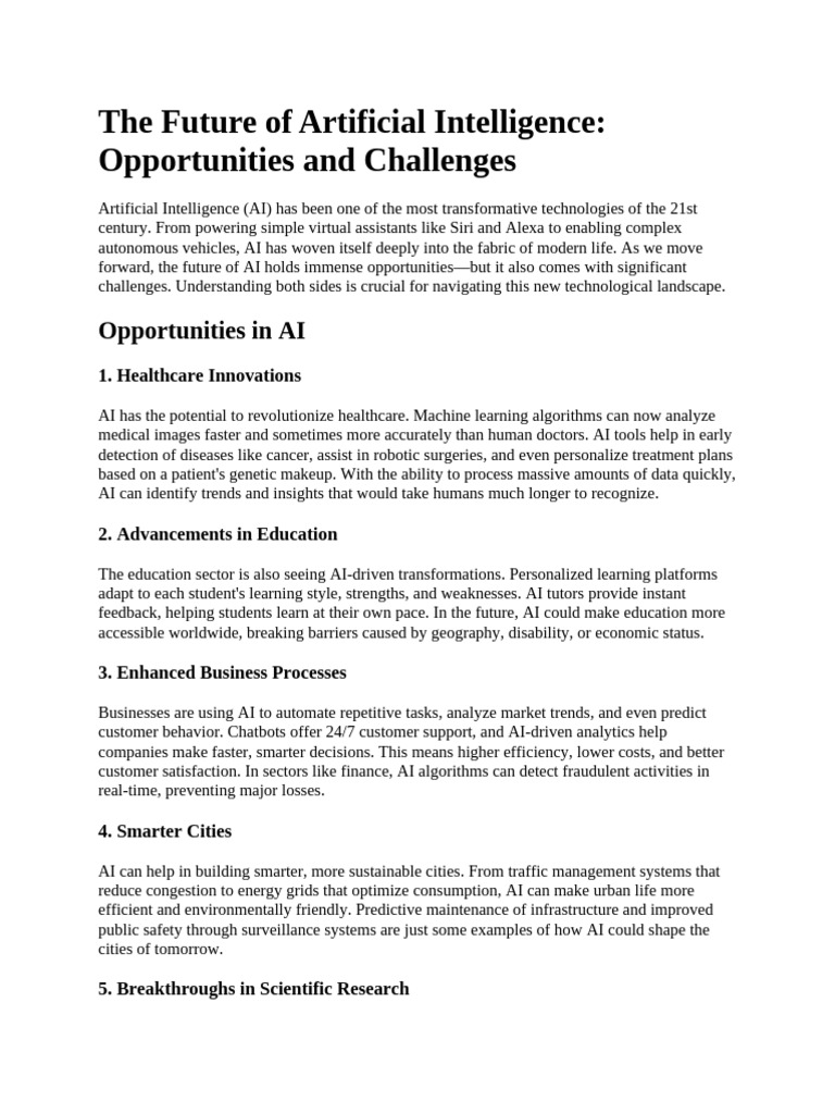 The Future of Artificial Intelligence | PDF | Artificial Intelligence ...