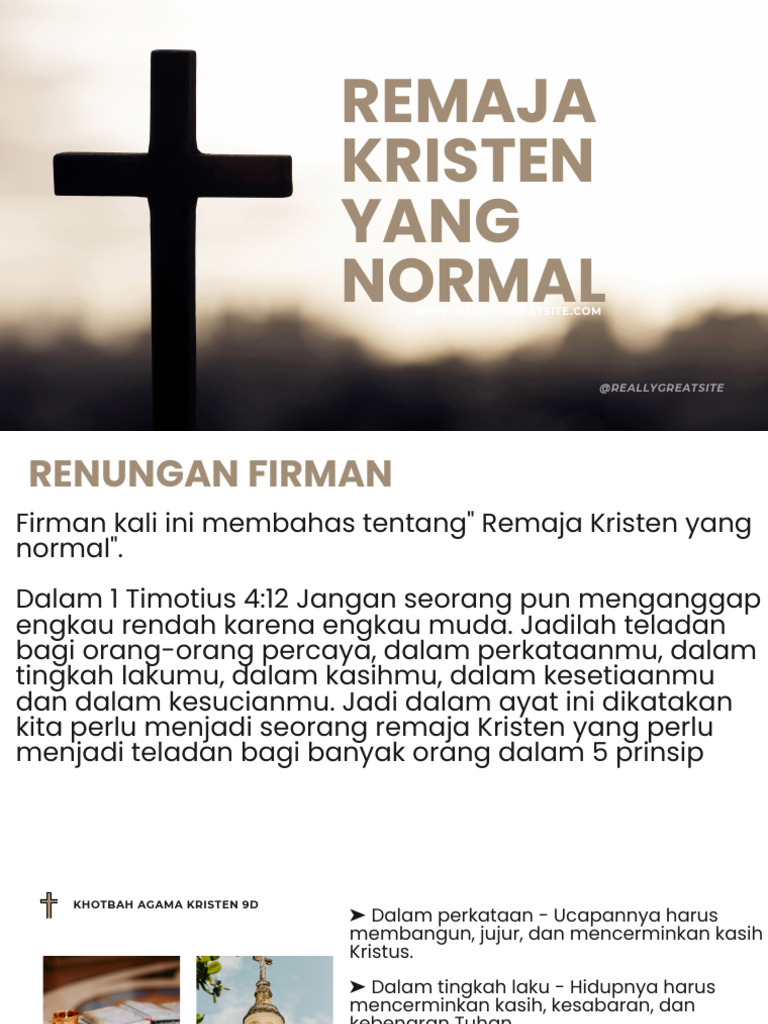 Teladan Remaja Kristen yang Normal | PDF