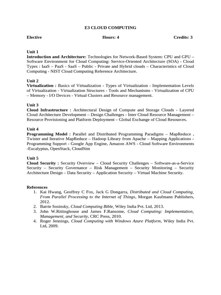 CC 2020 Syllabus | PDF