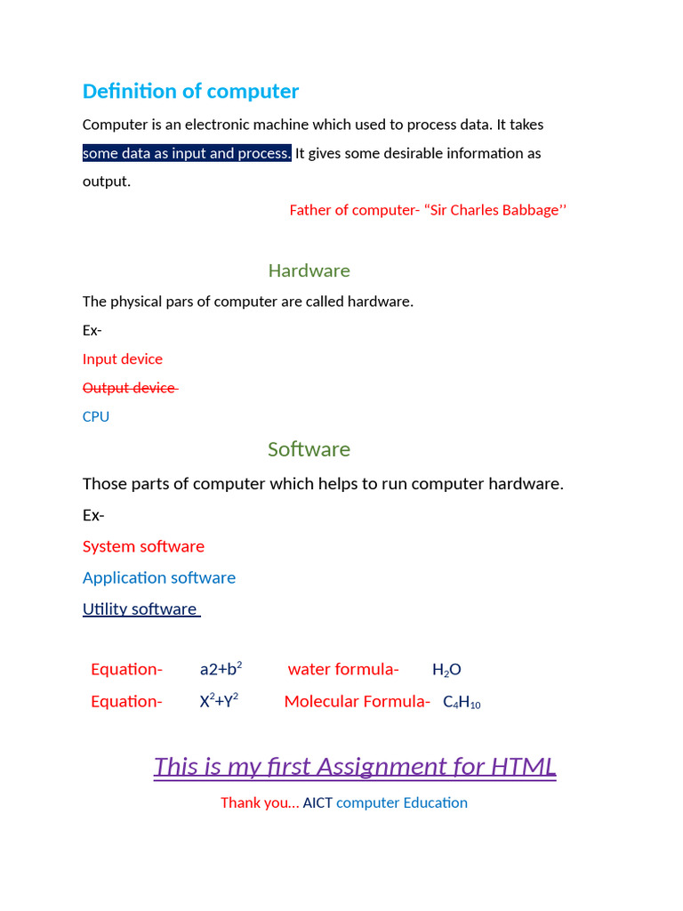 Computer Definition and Components | PDF