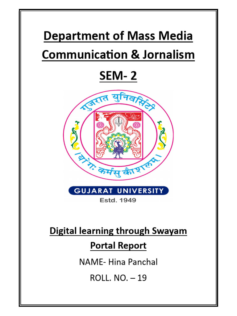 SWAYAM Report | PDF | Massive Open Online Course