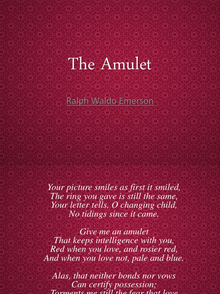 The Amulet: Ralph Waldo Emerson | PDF | Poetry
