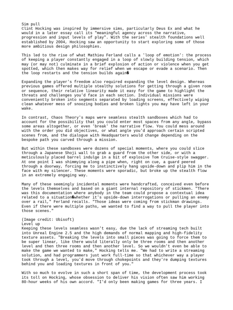 Splinter Cell - A proposDuDev | PDF