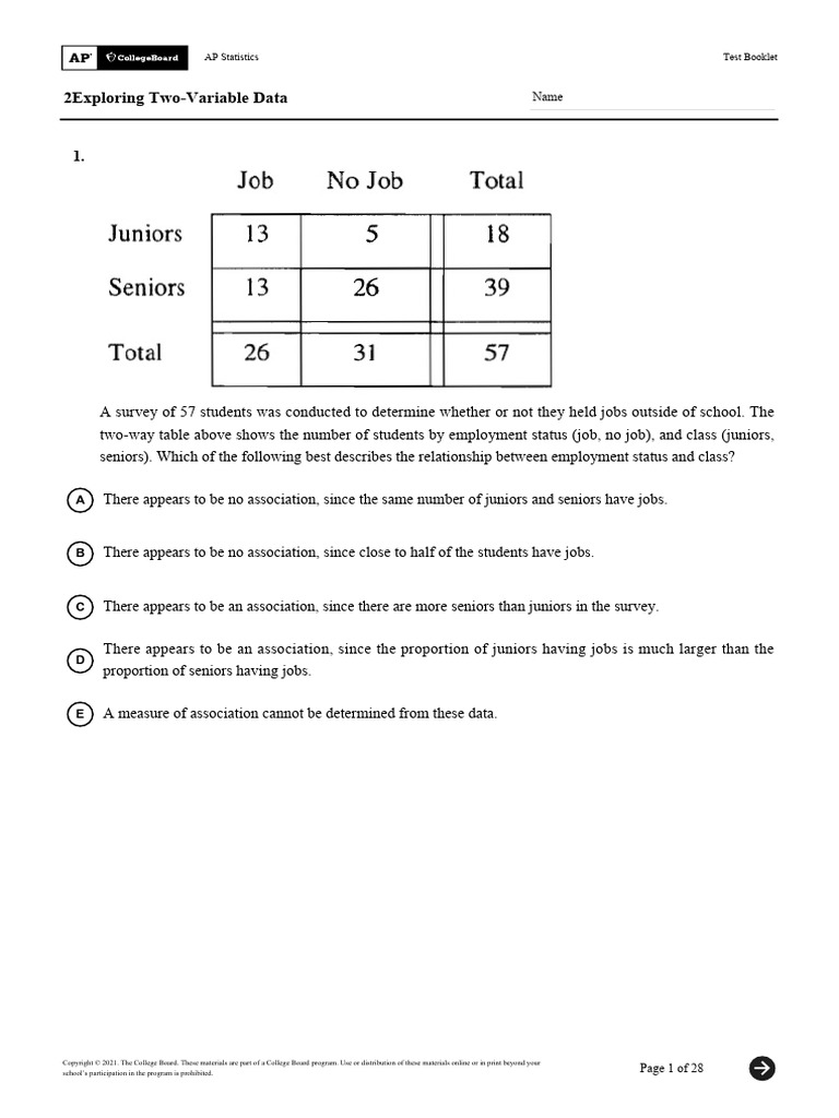 TB - 2 Exploring Two Variable Data | PDF | Errors And Residuals | Linear Regression