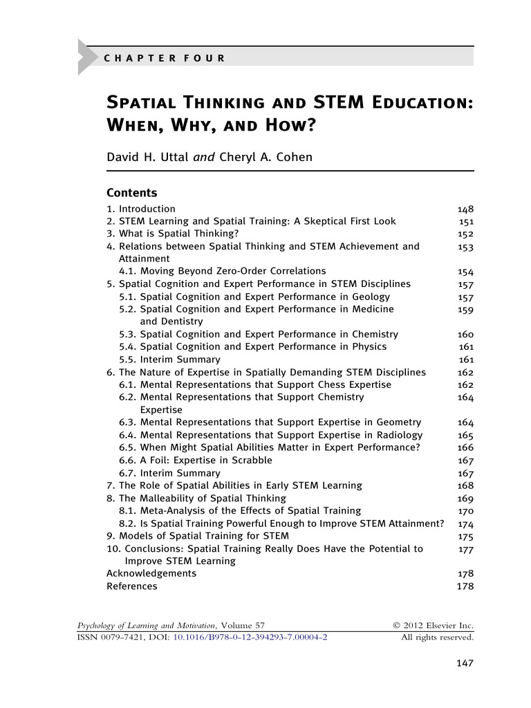 1 Spatial Thinking and - STEM - Education - When | PDF | Sat | Expert