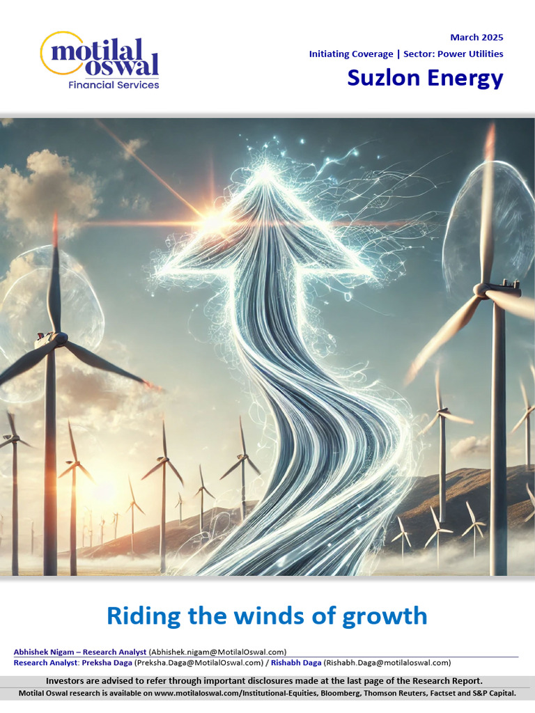Suzlon Energy: Growth and Valuation Insights | PDF | Wind Power | Solar ...