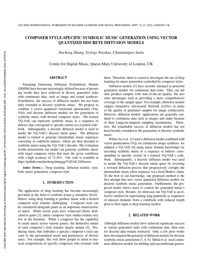 VQ-Diffusion for Composer Style Music | PDF | Applied Mathematics | Machine Learning