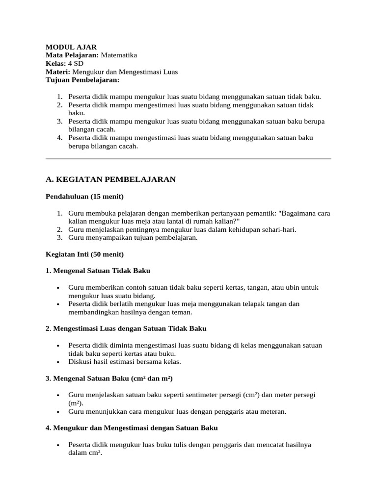 Modul Ajar MTK 1.1 | PDF