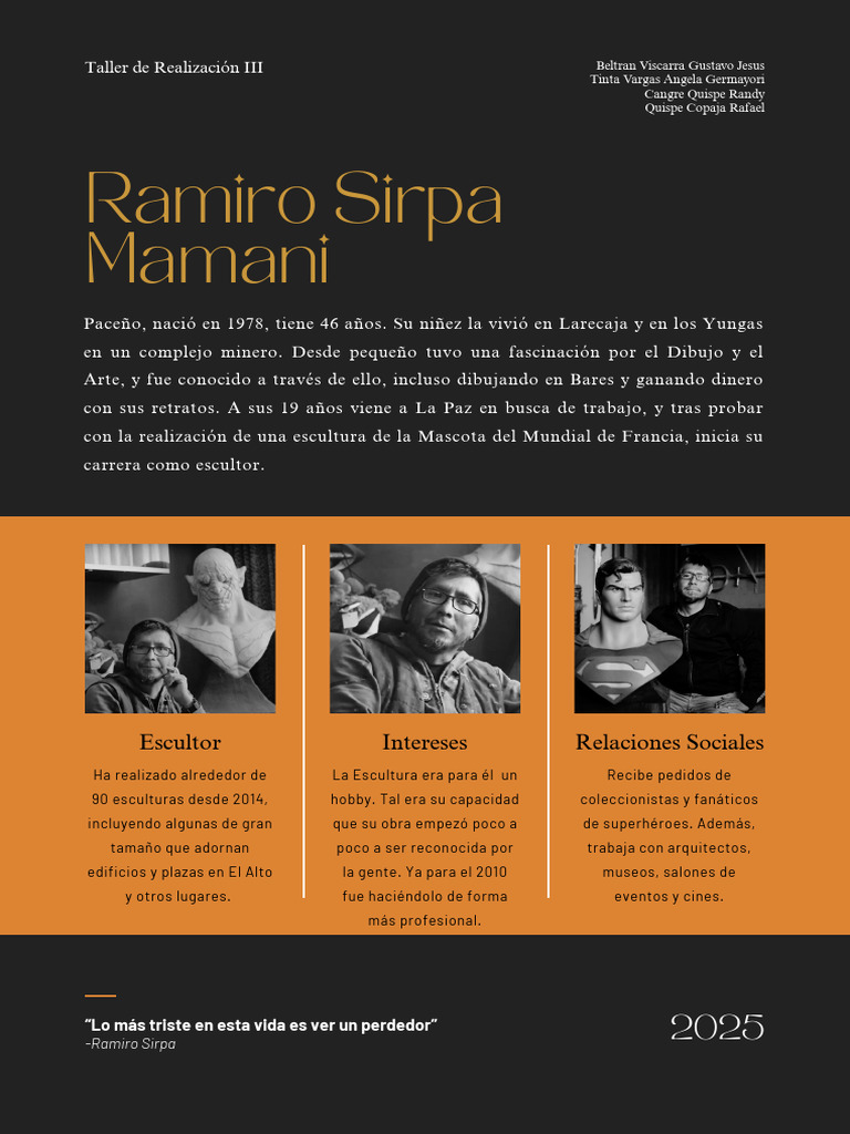 Ramiro Sirpa Perfil Taller de Realización | PDF