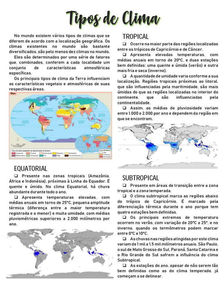 Tipos de Clima | PDF