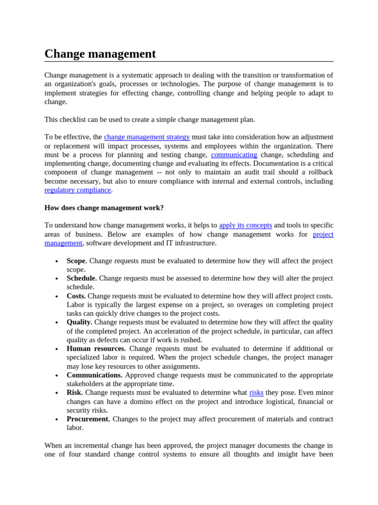 Change Management Notes | PDF | Change Management | Economies