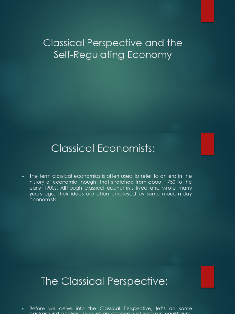 Classical Perspective and The Self-Regulating Economy | PDF | Economic ...