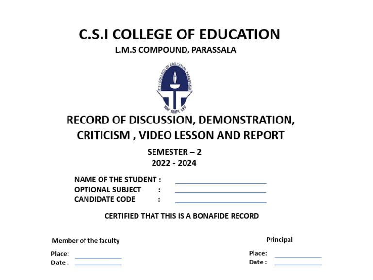 Lesson Plan Front Page Template | PDF
