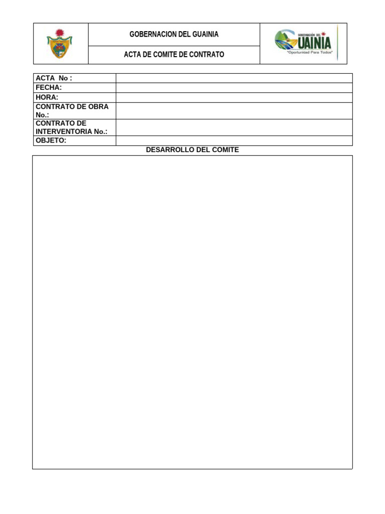 Acta de Comite Contrato-1 | PDF