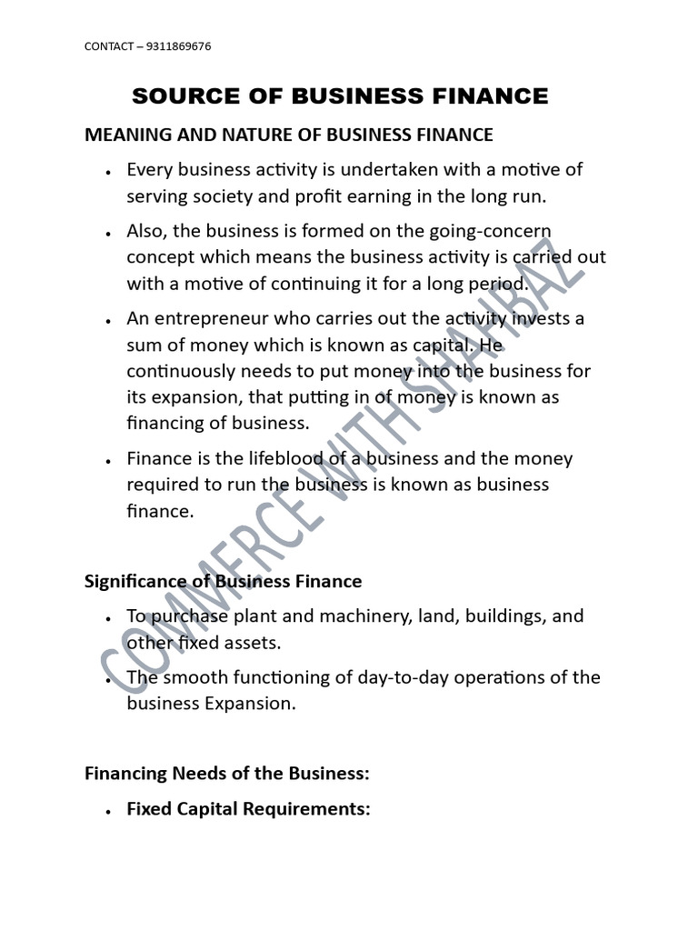 Source of Business Finance | PDF | Preferred Stock | Factoring (Finance)