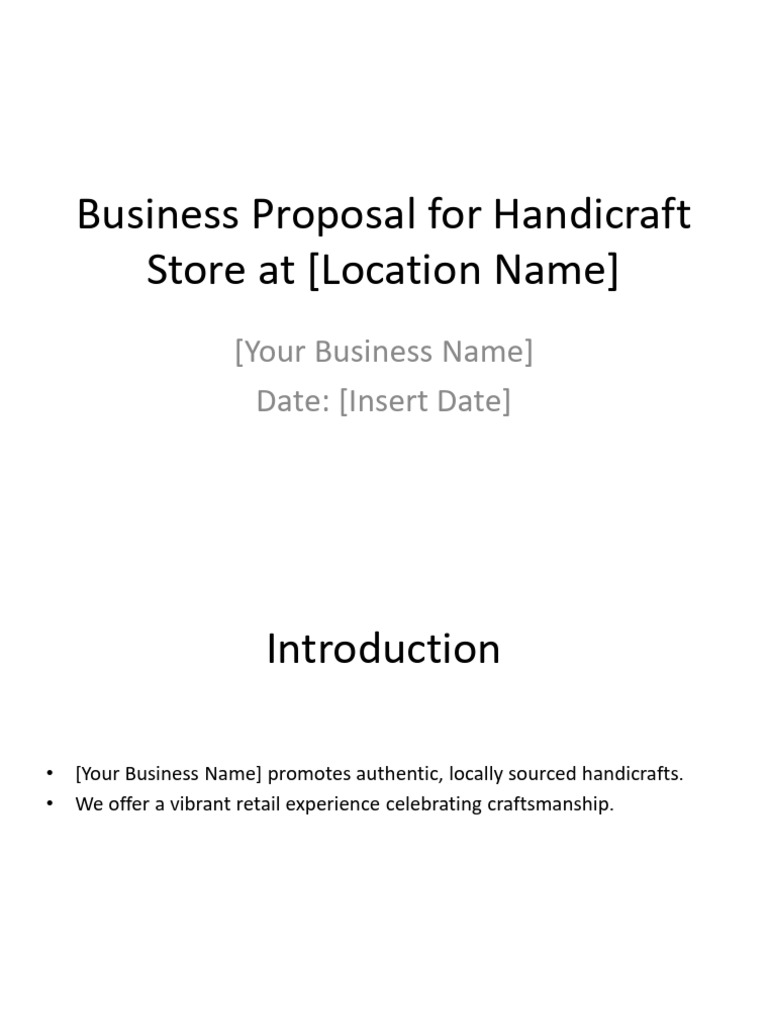 Handicraft Business Proposal | PDF
