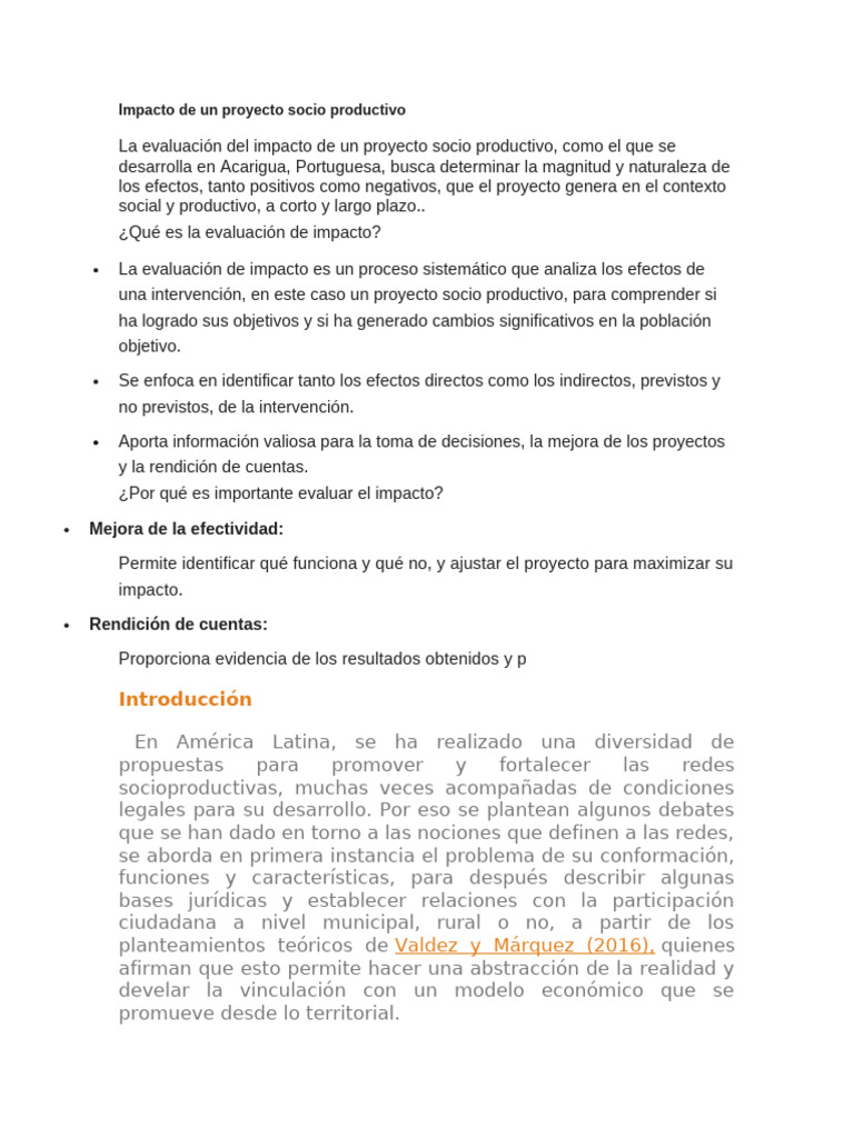 Impacto de Un Proyecto SP | PDF