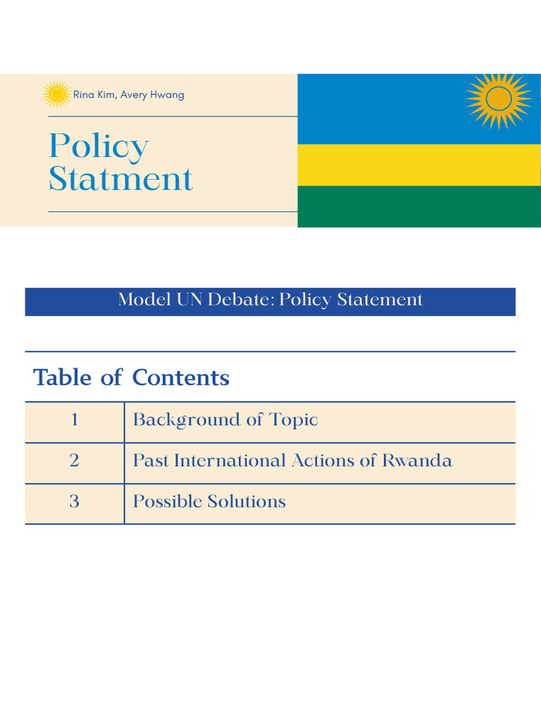 Model UN Debate Policy Statement | PDF