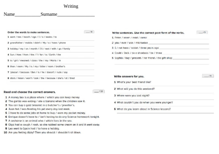 writing 4 form | PDF
