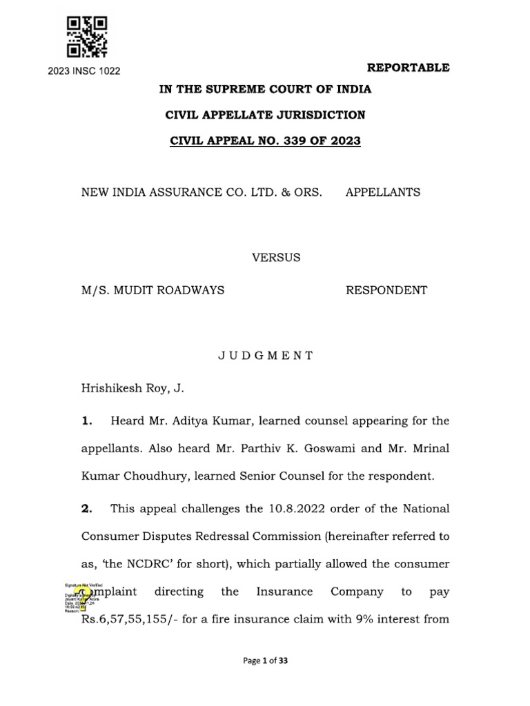 Recent Judgment On Fire | PDF