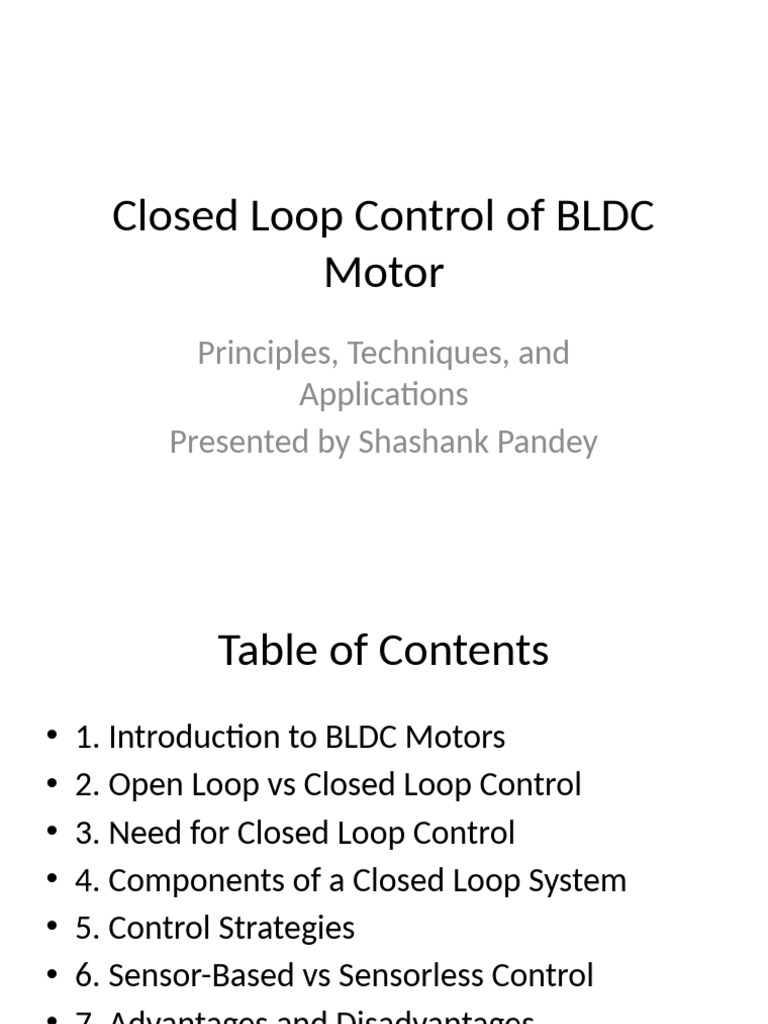 Closed Loop Control of BLDC Motor | PDF