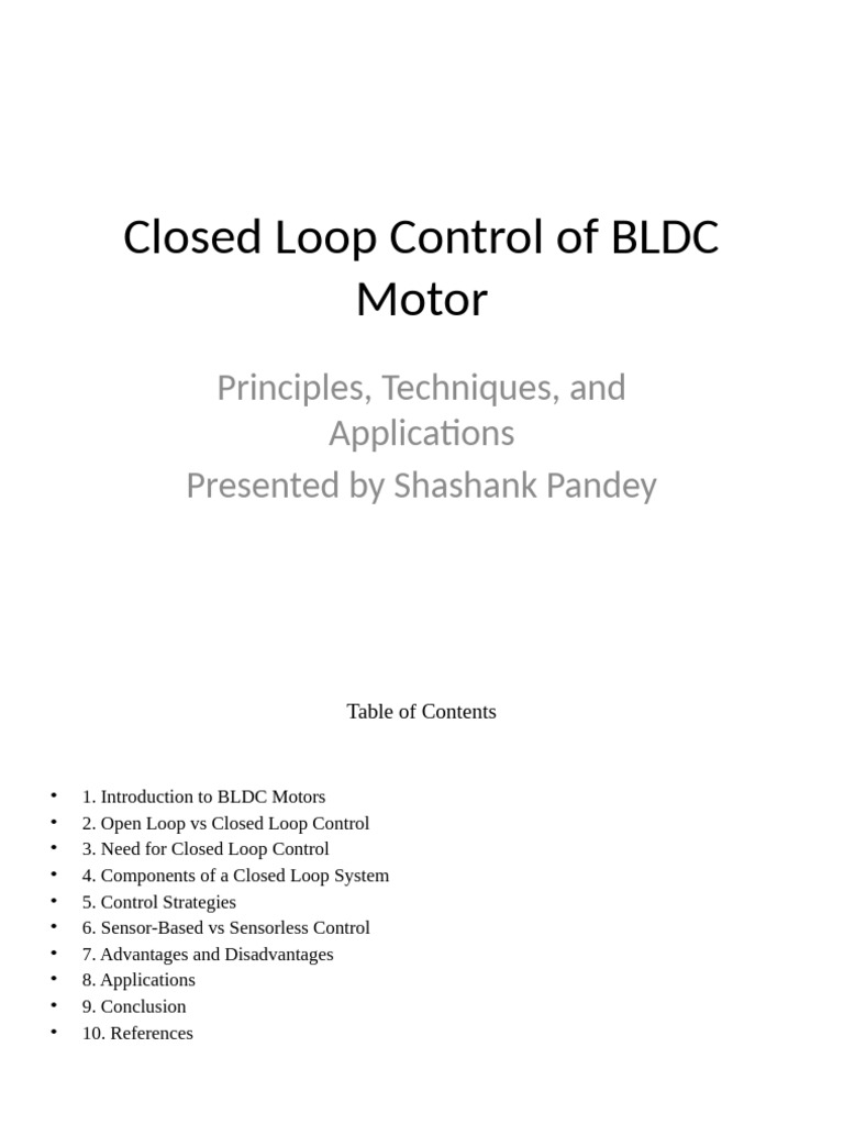 Updated Closed Loop Control of BLDC Motor | PDF | Control Theory ...