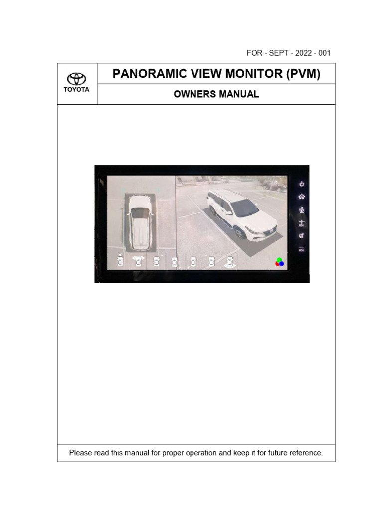 Panoramic View Monitor User Manual | PDF | Transport | Automotive Industry
