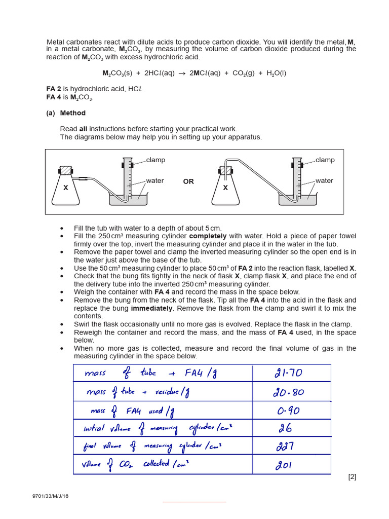 Gas Collection Exp1 Solved | PDF | Mole (Unit) | Gases