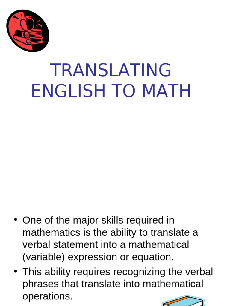 2.3. Translating Engl To Math | PDF | Subtraction | Division (Mathematics)