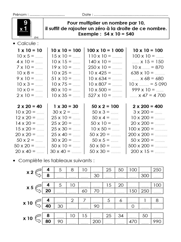 Multiplication Primaire | PDF
