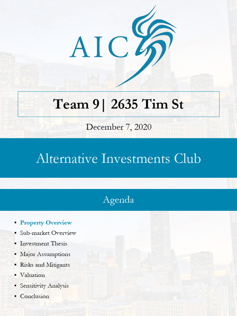 AIC Sample Presentation - CRE | PDF | Valuation (Finance) | Houston