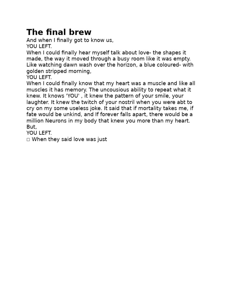 The Final Brew | PDF