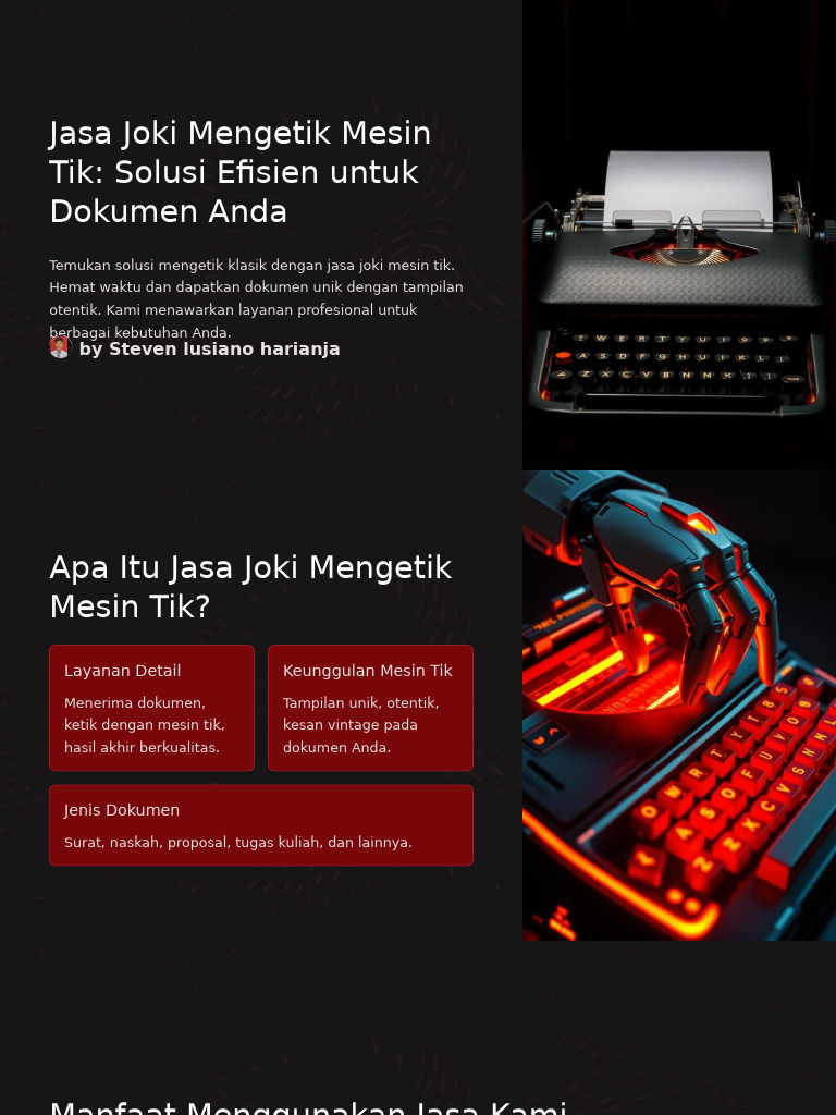 Jasa Joki Mengetik Mesin Tik Solusi Efisien Untuk Dokumen Anda | PDF